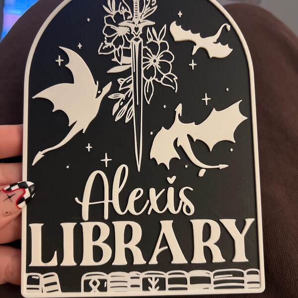 Library Street Sign Bookshelf Sign Personalized Laser Engraved Bookish ...