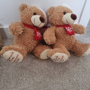 Personalised Christmas Teddy Bear Baby's First Christmas Teddy Bear ...