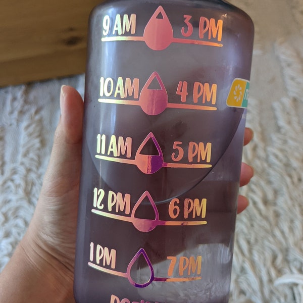 Custom Water Timeline Vinyl Decal Sticker | Daily Water Tracker Sticker ...
