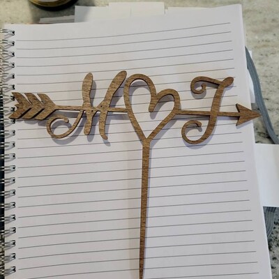 Rustic Wedding Arrow Cake Topper Custom Cake Topper Beach Wedding ...