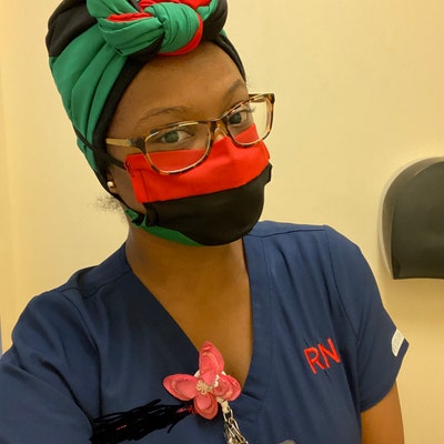 JUNETEENTH PAN AFRICAN Stripe Face Mask Various Sizes. Red, Black and ...