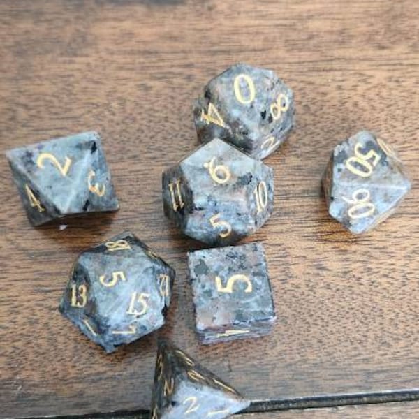 Full Set Yooperlite Gemstone Dice| Stone Dice Set |engraved Gemstone ...