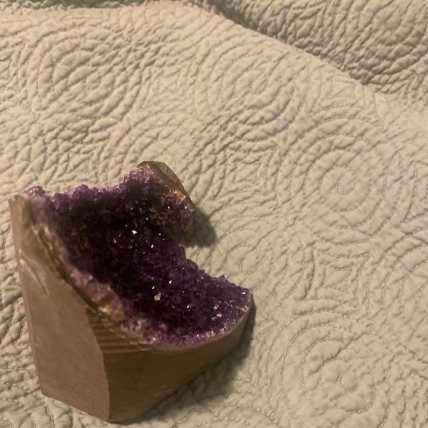 Winter Sale!!** Medium Amethyst Druze Geode Crystal Cluster With Cut ...