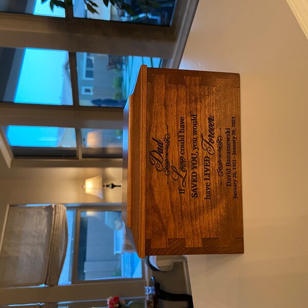 Cremation Urn for Human Ashes | Ashes Keepsake | Custom Urn | Wooden ...