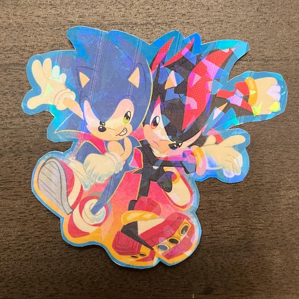 Sonic & Shadow | Holographic Vinyl Stickers - Etsy