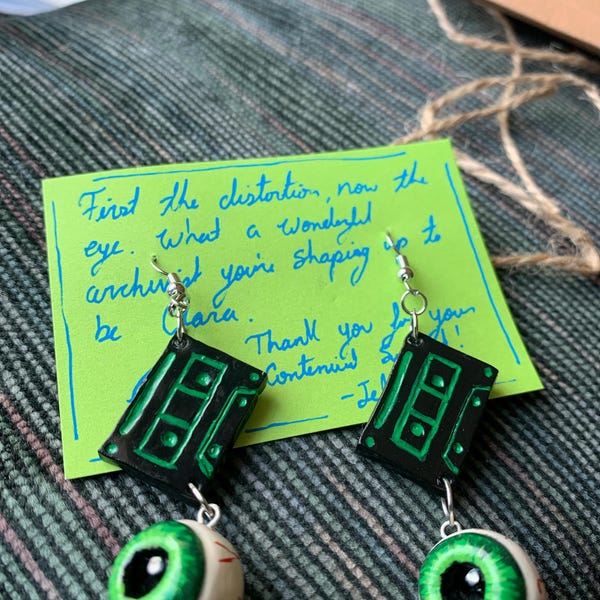 The Magnus Archives Inspired Handmade Casette/eye Earrings - TMA Fears ...