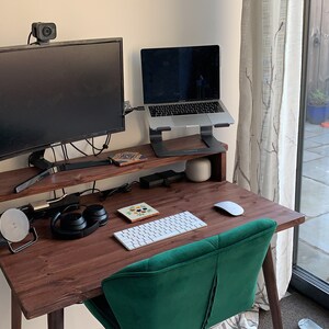 Computer Desk with Monitor Stand Rustic Reclaimed Handmade | Etsy