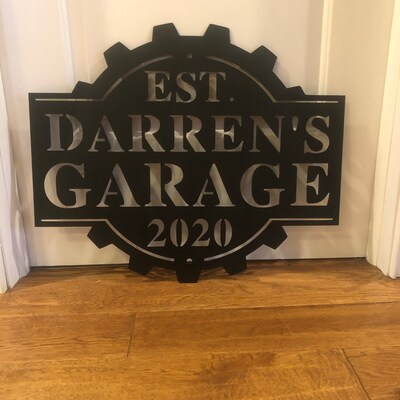 Personalized Garage Sign, Metal Sign for Garage, Custom Garage Sign ...