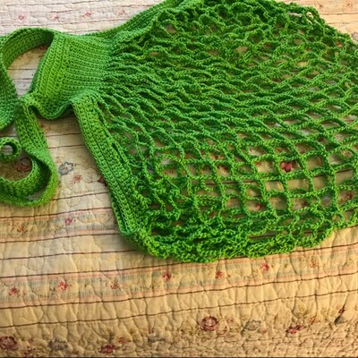 Grocery Bag Crochet PATTERN Net Mesh Beach, Market, Reusable Shopping ...