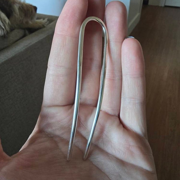 Large Brass Hair Pin, Brass Hair Fork, Large Metal Hair Pin, Bun Holder ...