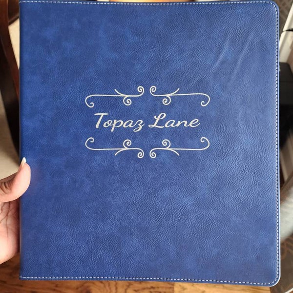 Business 3 Ring Binder, Custom Binder Cover, Engraved Binder, Vegan ...