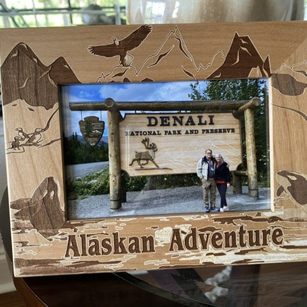 Alaskan Adventure Laser Engraved Wood Picture Frame - Etsy