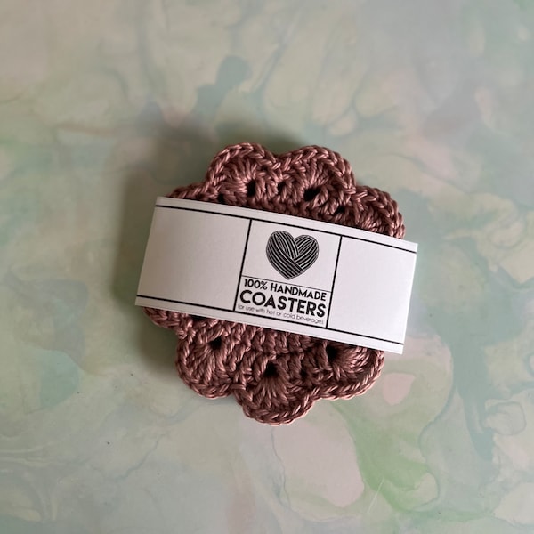 Printable Coaster Tags and Labels, Knit, Crochet Coaster Sets ...