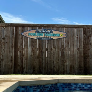 Surfboard Decor, Wall Art Personalized SURF SHOP Sign, Beach or Tiki ...