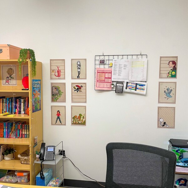 Diverse Children’s Neutral Boho Modern Story Book Character Posters ...