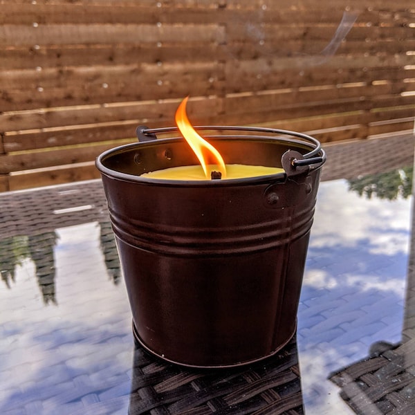 Outdoor Citronella Bucket Candle With Handle - 22 Oz (dark Brown) - Etsy