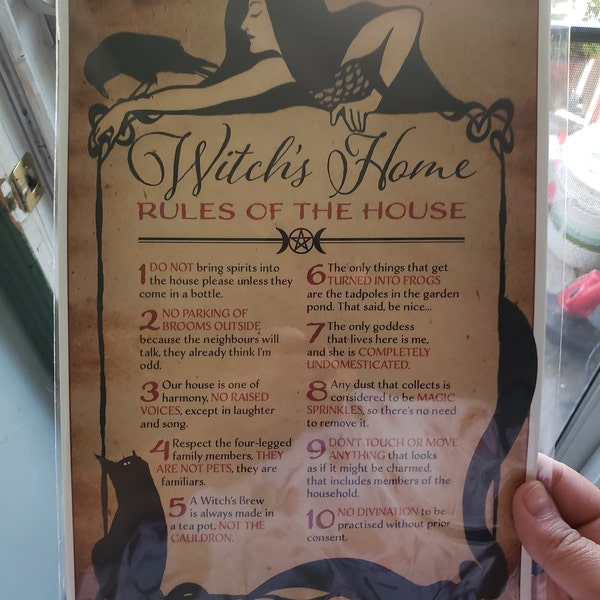 Witch's Home - Rules of the House **A4** Art Print - Etsy Canada