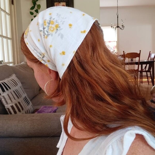 New Elastic Back White Lace Full Coverage Snood, Headcovering, Tichel ...