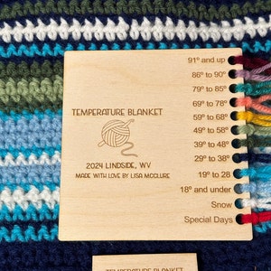 Personalized Temperature Blanket Color Chart 2024 Temperature Blanket ...