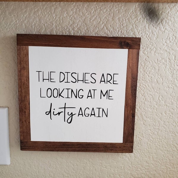 Dirty Dishes Sign, Kitchen Home Decor, Funny Dishes Sign, Housewarming ...