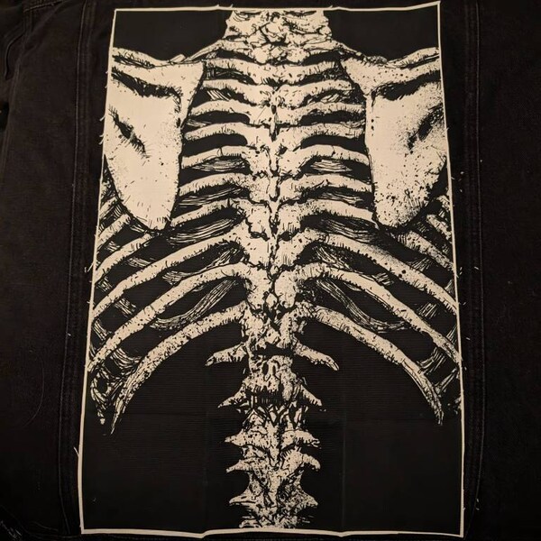 Ribcage Back Patch, Ribcage, Skeleton Patch, Bones Patch, Cloth Patch ...
