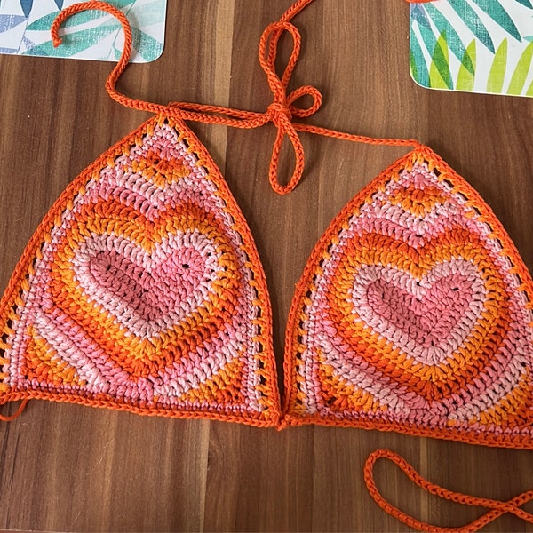 Sweetheart Bikini Top Crochet Pattern Guide - Etsy