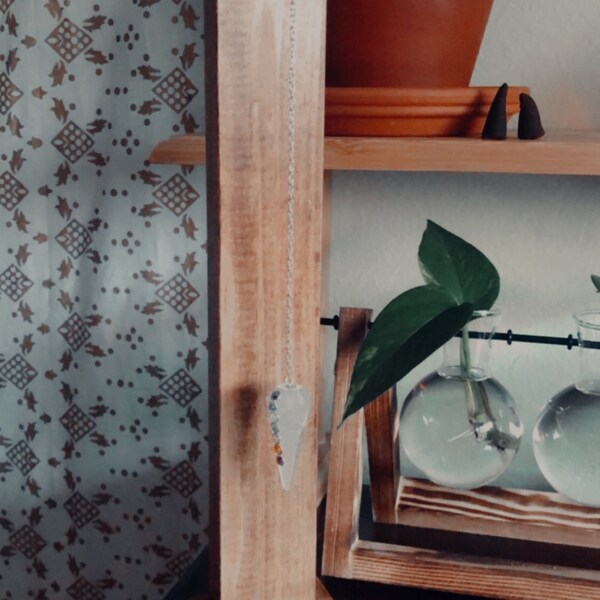 Handmade Single Pendulum Stand With Hand Pyrography Triple Moon - Etsy