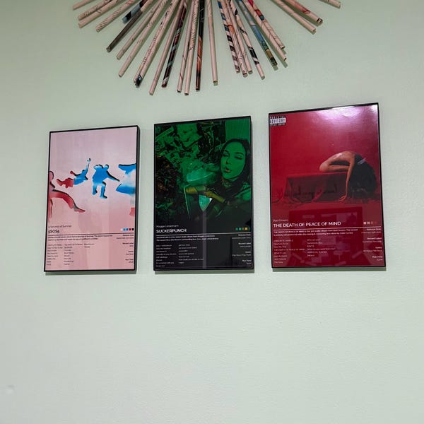 Set of 3 Custom Album Poster Wall Art Home Decor Custom Music Gift ...