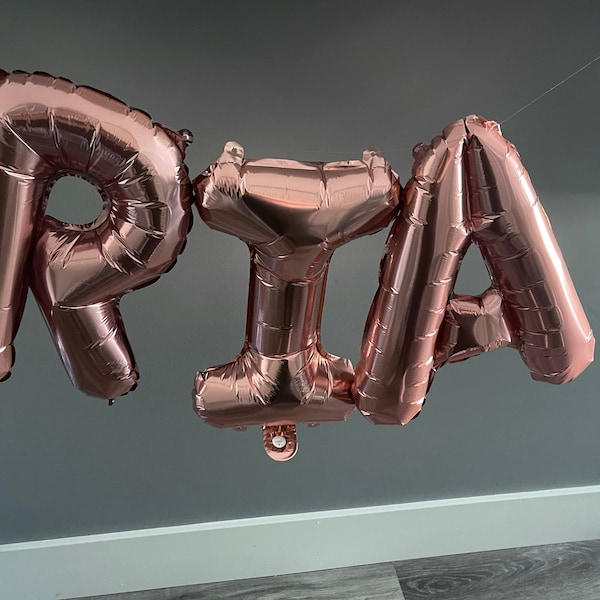 16" ROSE GOLD Letter/number Balloons - Create Your Balloon Banner ...