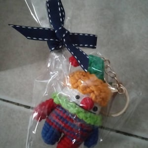 Crochet Clown Keychain, Cute Clown Keychain, Crochet Joker Key Ring ...