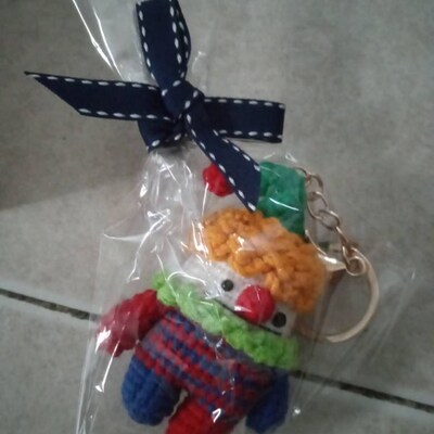 Crochet Clown Keychain, Cute Clown Keychain, Crochet Joker Key Ring ...