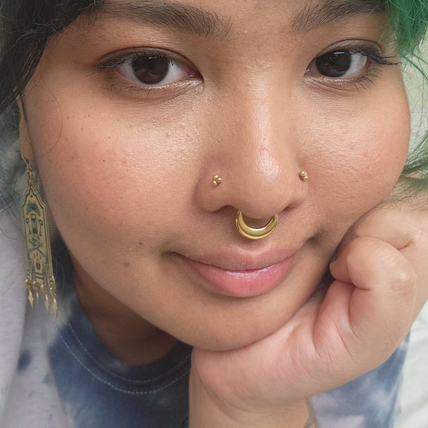 16G 14G 18G Surgical Steel Thick Septum Ring/moon Septum Hoop/hinged ...