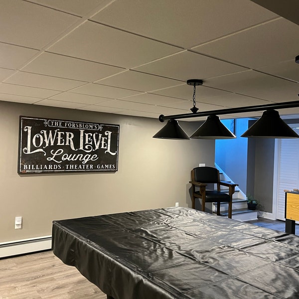 Personalized Custom Lower Level Lounge Sign Modern Farmhouse Wall Decor ...