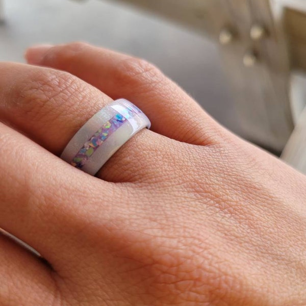 Unicorn Poop Ring With Opal Inlay - Diamond Dust Ring - Diamondcast ...