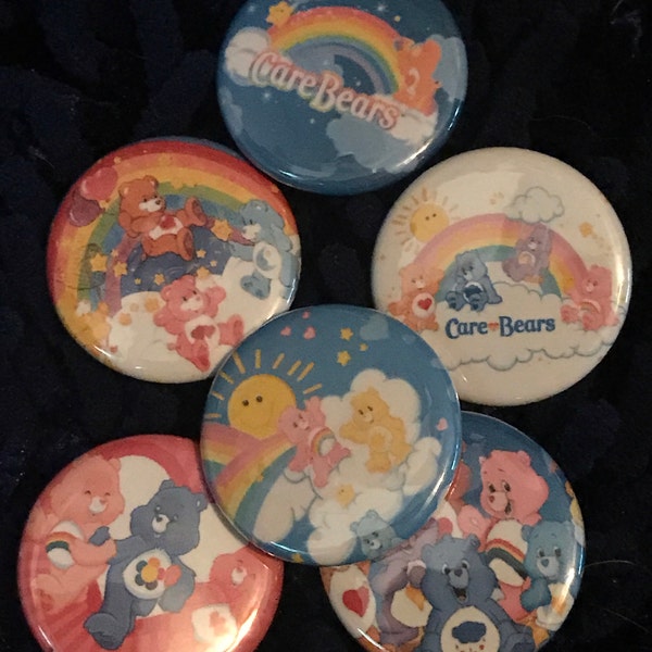 Care Bears Badge Button Pin Set of 6 - Etsy