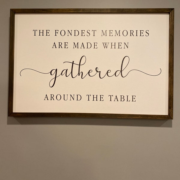 The Fondest Memories Are Made When Gathered Around the Table Sign ...