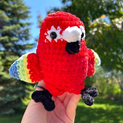 PATTERN/INSTRUCTIONS Scarlet Macaw Pattern, Bird Crochet Pattern ...