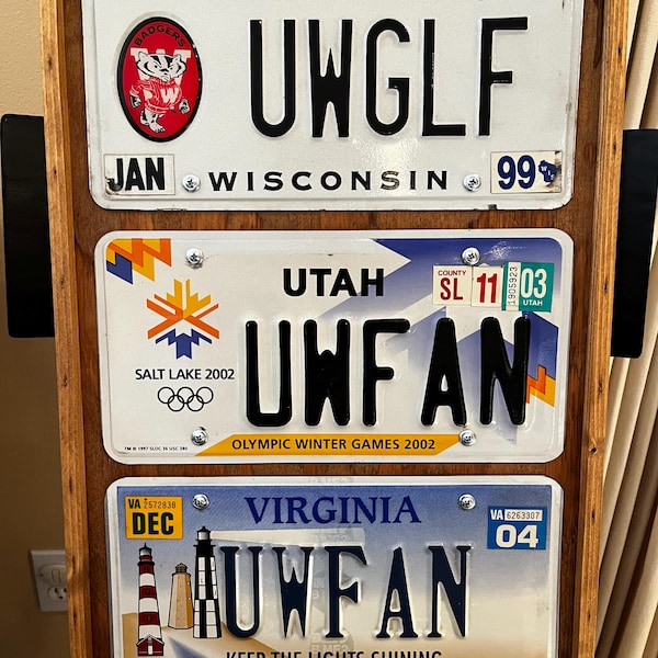 Rustic Wood License Plate Display Frame for 3: Man Cave Garage Decor - Etsy
