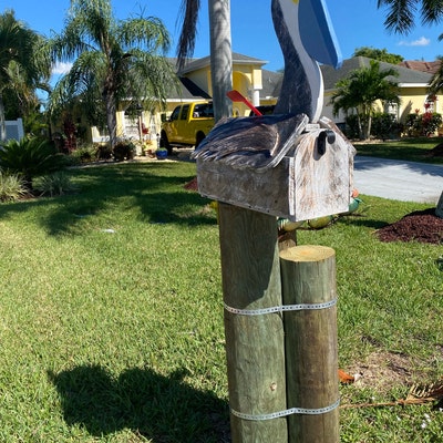 Custom Handmade Wooden Flamingo Mailbox - Etsy