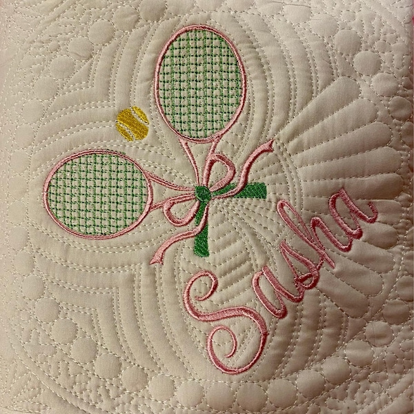 Tennis Racquets Rackets Crossed Machine Embroidery Design, 5 Sizes, PES ...