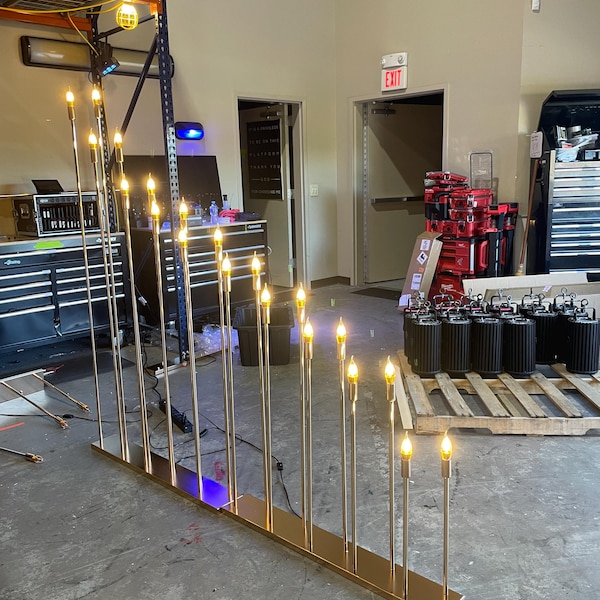 Set of 2 Golden Reed LED Lights | Wedding Backdrop Stands - Etsy
