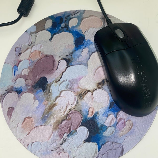 Mouse Pad Oil Paint Table Mat Office Decor Mouse Pad Pastel Pink ...