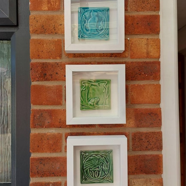 Emerald Green 4"celtic Dragon Ceramic Tile - Etsy