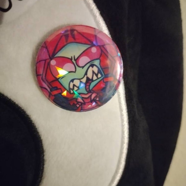 Invader Zim Pins Glossy or Holographic Buttons | Zim Dib Gaz GIR ...