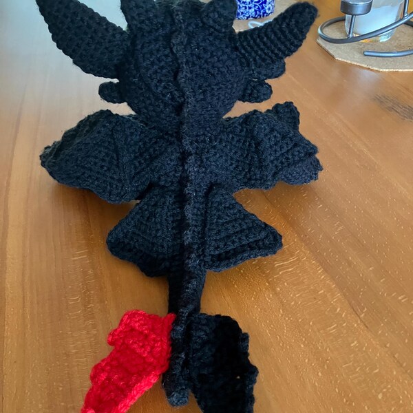 Crochet Black Dragon Pattern / Night Dragon Amigurumi Tutorial / Big ...