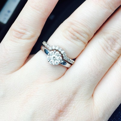 Diamond .25CT Curved Notched Wedding Ring Enhancer 14K White Gold - Etsy