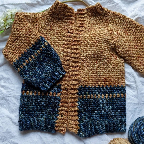Sawyer Cardigan Crochet Pattern: Gender Neutral Baby Sweater (PDF) - Etsy