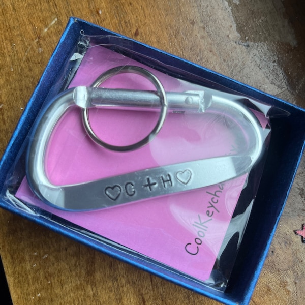 Personalized Carabiner Engraved Anniversary Gift Custom Black Message ...