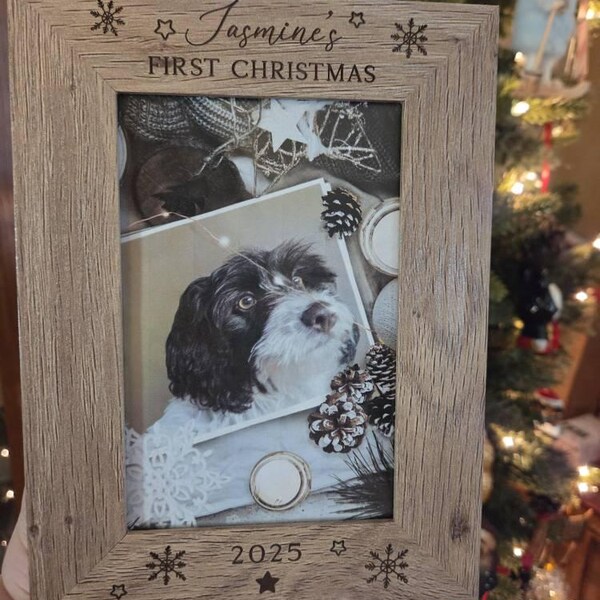 Personalised First Christmas Photo Frame | Baby’s First Christmas Frame ...