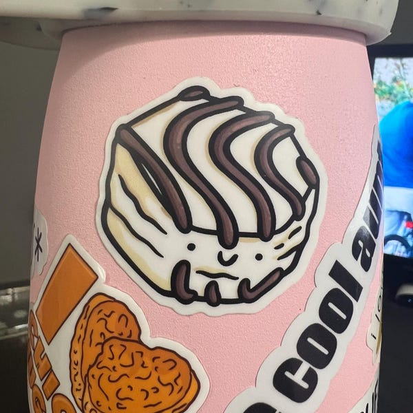 Mini Cinnamon Roll Vinyl Sticker Waterproof Phone Sticker Cute Cinnamon ...